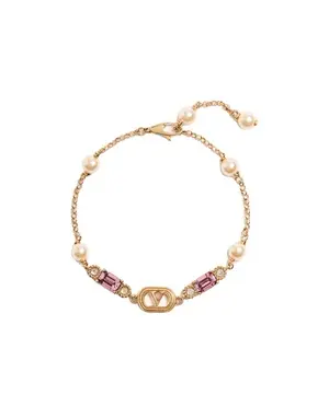 Valentino Garavani Vlogo Signature Embellished Bracelet - Gold