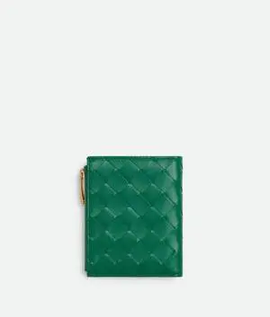 Bottega Veneta Intrecciato Small Bi-fold Wallet - Green