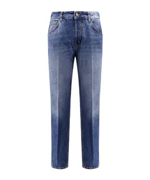 PT TORINO Tapered Jeans With Logo Patch - Blue