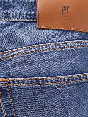 PT TORINO Tapered Jeans With Logo Patch - Blue