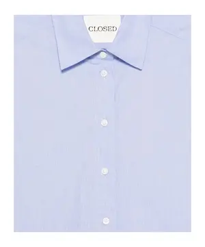 Closed Long-sleeve Cotton Shirt - Blue