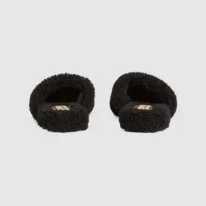Gucci Interlocking G Merino Slippers - Black