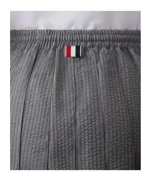 Thom Browne Drawstring Pleated Mini Skirt - Light Gray