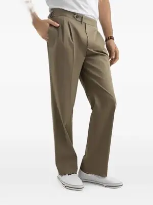 Dolce & Gabbana Pleated Gabardine Trousers - Brown