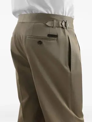Dolce & Gabbana Pleated Gabardine Trousers - Brown
