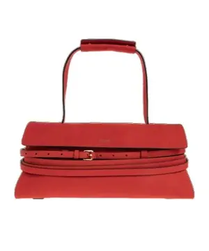 Moschino Belt Detail Shoulder Bag - Red