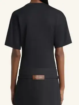 COURREGES Courrèges Waisted Printed T-shirt - Black