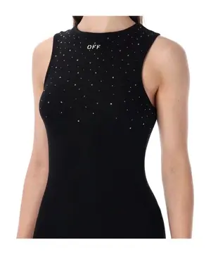 Off-White Logo Detailed Sleeveless Mini Dress