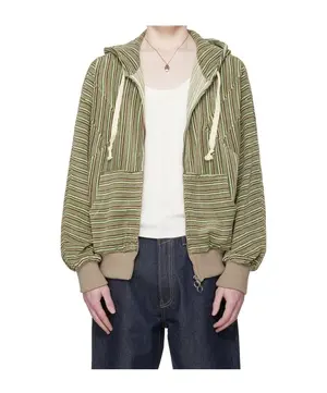 EDWARD CUMING Striped Drawstring Hoodie