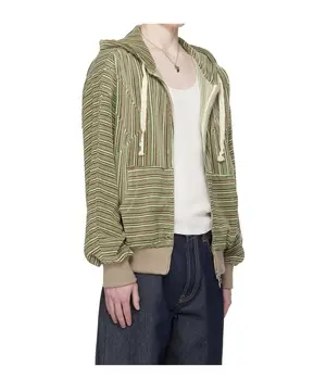 EDWARD CUMING Striped Drawstring Hoodie