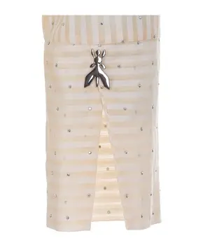 Patrizia Pepe Striped Embellished Fluid Shirt - White