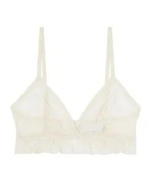 ERES Ruffled Floral-print Bra - Cream