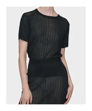 MAISON MARGIELA Ribbed Crew Neck Short Sleeve Top