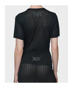 MAISON MARGIELA Ribbed Crew Neck Short Sleeve Top