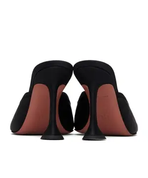 Amina Muaddi Lila Bow-tie High-heeled Mules - Black