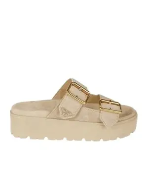 Prada Triangle-logo Slip-on Sandals - Hazel