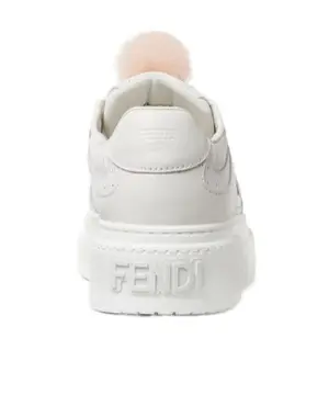 Fendi Match Platform Lace-up Sneakers With Embellished Charms - White