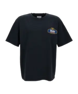 Rhude Logo Printed Crewneck T-shirt - Black