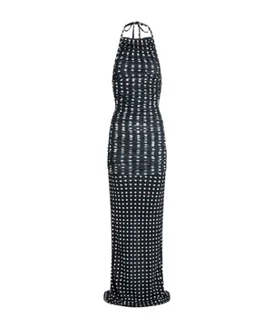 PATOU Halterneck Polka Dot Maxi Dress