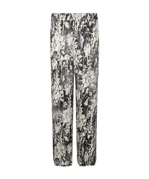 PT TORINO Floral-print Wide-leg Trousers - Black