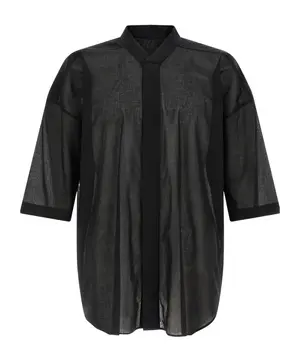 Rick Owens Jumbo Faun Sheer Oversized Shirt - Black