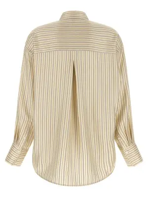 TOTEME Oversized Striped Shirt - White
