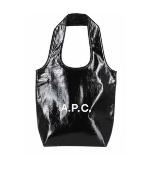 A.p.c. Ninon Logo Printed Tote Bag - Black