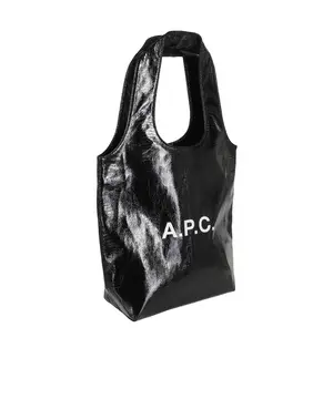 A.p.c. Ninon Logo Printed Tote Bag - Black