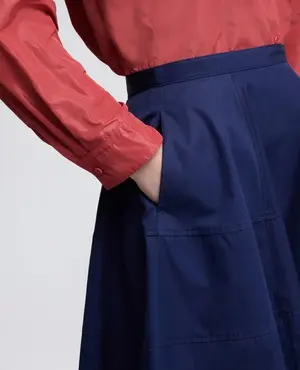 Aspesi Tiered Midi Skirt With Side Pockets