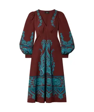 Etro Printed Crepe Midi Dress