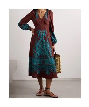 Etro Printed Crepe Midi Dress