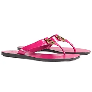 Gucci Double G Embossed Flat Sandals