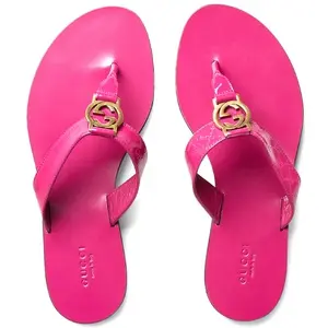 Gucci Double G Embossed Flat Sandals
