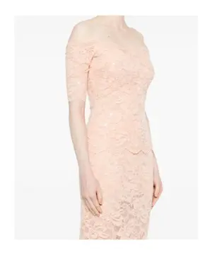 Rabanne Off-shoulder Sequined Lace Top - Nude
