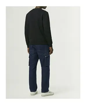 Stone Island Cotton Sweatshirt With Sleeve Logo Patch - Black