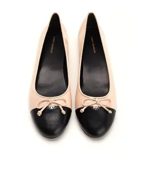 Tory Burch Ballet Flats With Bow Detailing - Nude