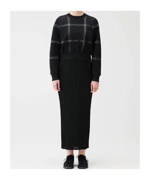 PLEATS PLEASE BY ISSEY MIYAKE Round Neck Long Sleeve Sweater