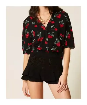 TWINSET Knitted Ruffled Shorts - No