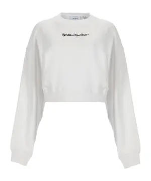 Off-white Cropped Sweatshirts Hoodies For Women