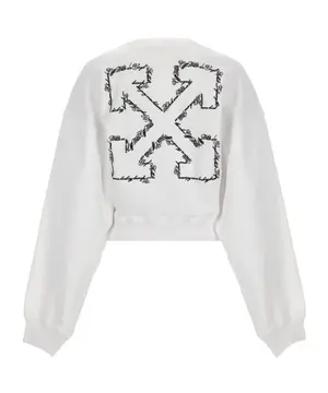 Off-White Embroidered Arrow Script Crewneck Sweatshirt - White