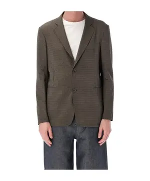 Emporio Armani Textured Single-breasted Blazer - Black