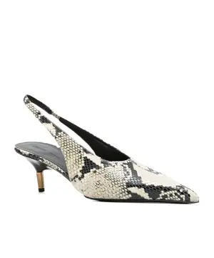 Khaite Slingback Kitten Heel Pumps With Embossed Details - Black