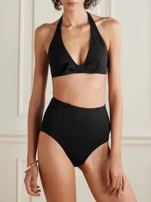 ERES Bow Detail Halterneck Bikini Top - Black
