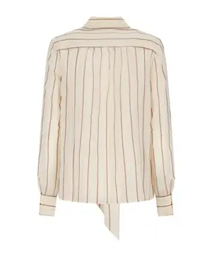 FRAME Striped Long-sleeved Shirt With Tie Detail