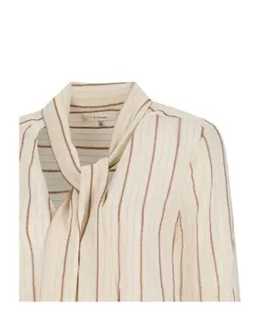 FRAME Striped Long-sleeved Shirt With Tie Detail