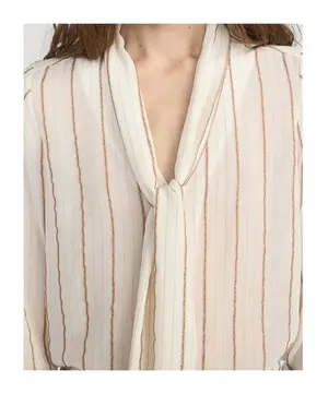 FRAME Striped Long-sleeved Shirt With Tie Detail