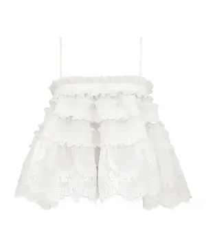 Zimmermann Alchemy Shirred Lace Bandeau Top - No