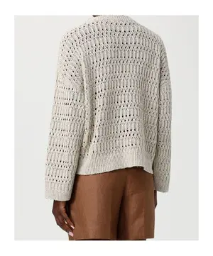 Brunello Cucinelli Crochet Crewneck Jumper - Beige