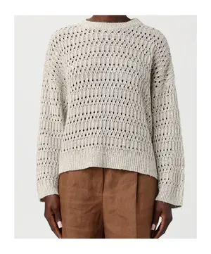 Brunello Cucinelli Crochet Crewneck Jumper - White