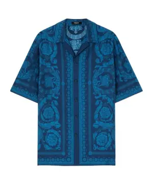 Versace Barocco-printed Short-sleeved Shirt